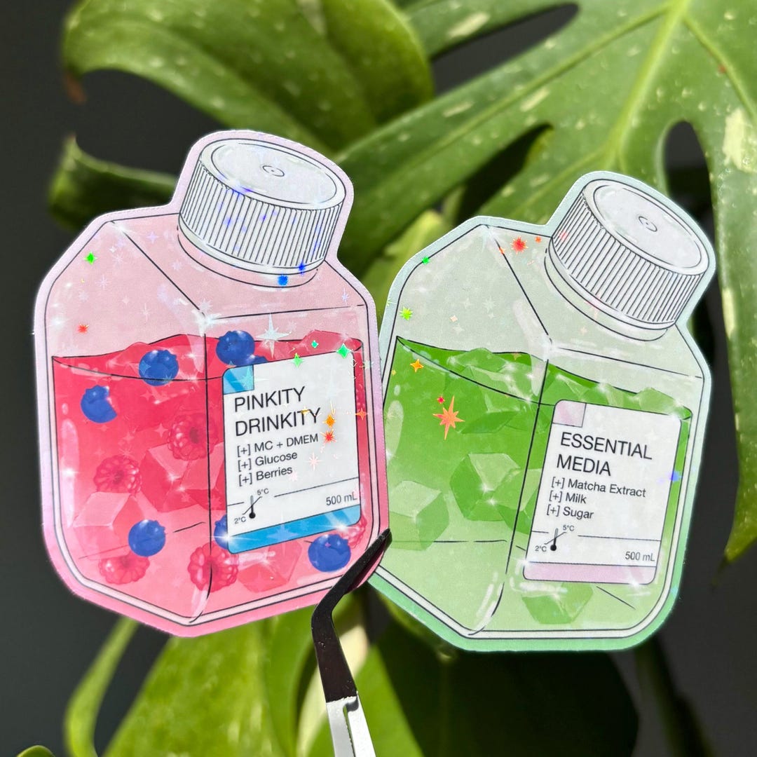 Cell Culture Media Bottle DMEM Juice Single Sticker Biochemistry ...
