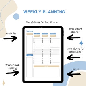 2023 Digital Wellness Scaling Planner Dated iPad Tablet Planner Goal ...