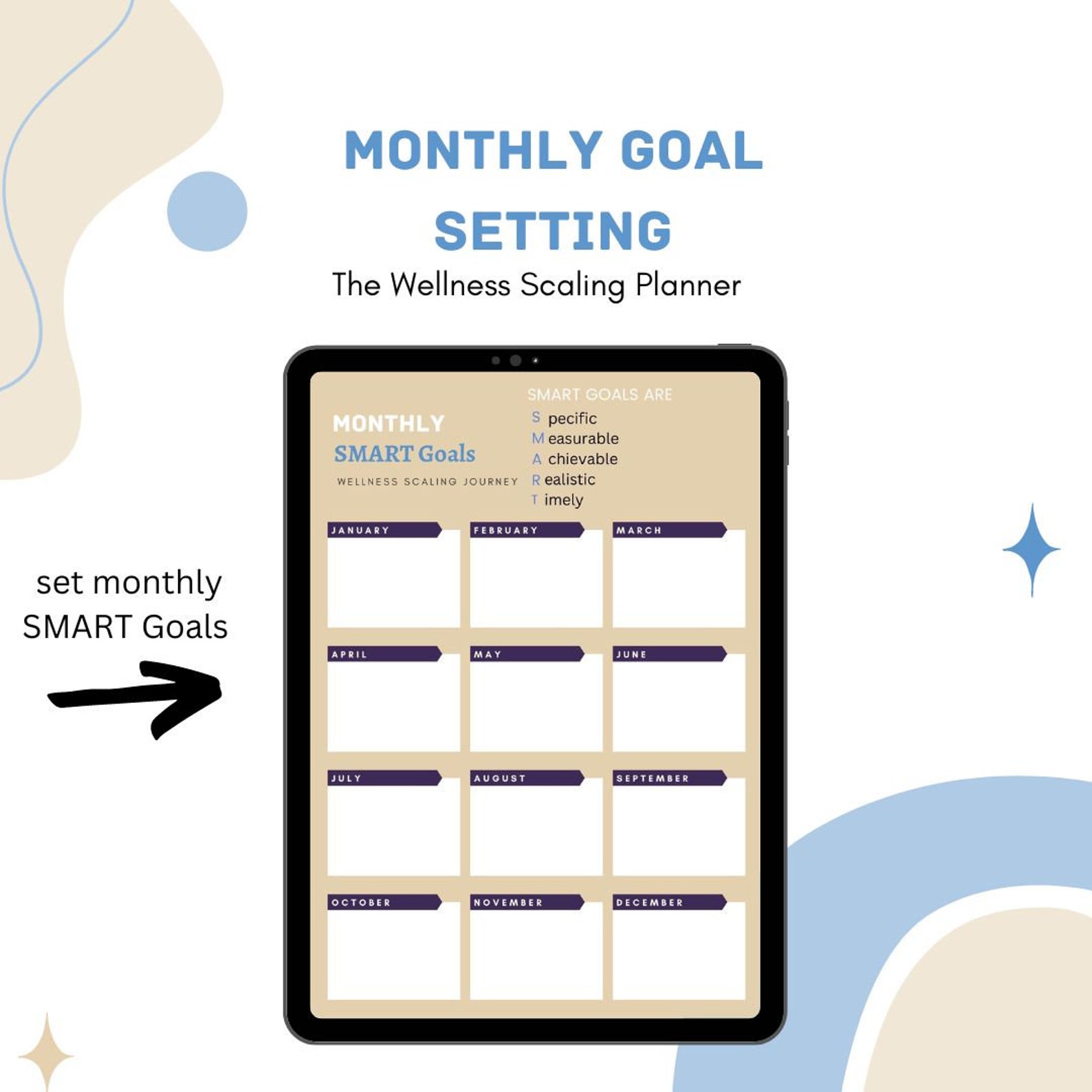 2023 Digital Wellness Scaling Planner Dated iPad Tablet Planner Goal ...