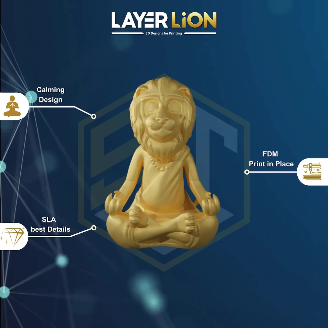 STL File for 3D Printing, Zen Lion Statue Spiritual Decoration for ...