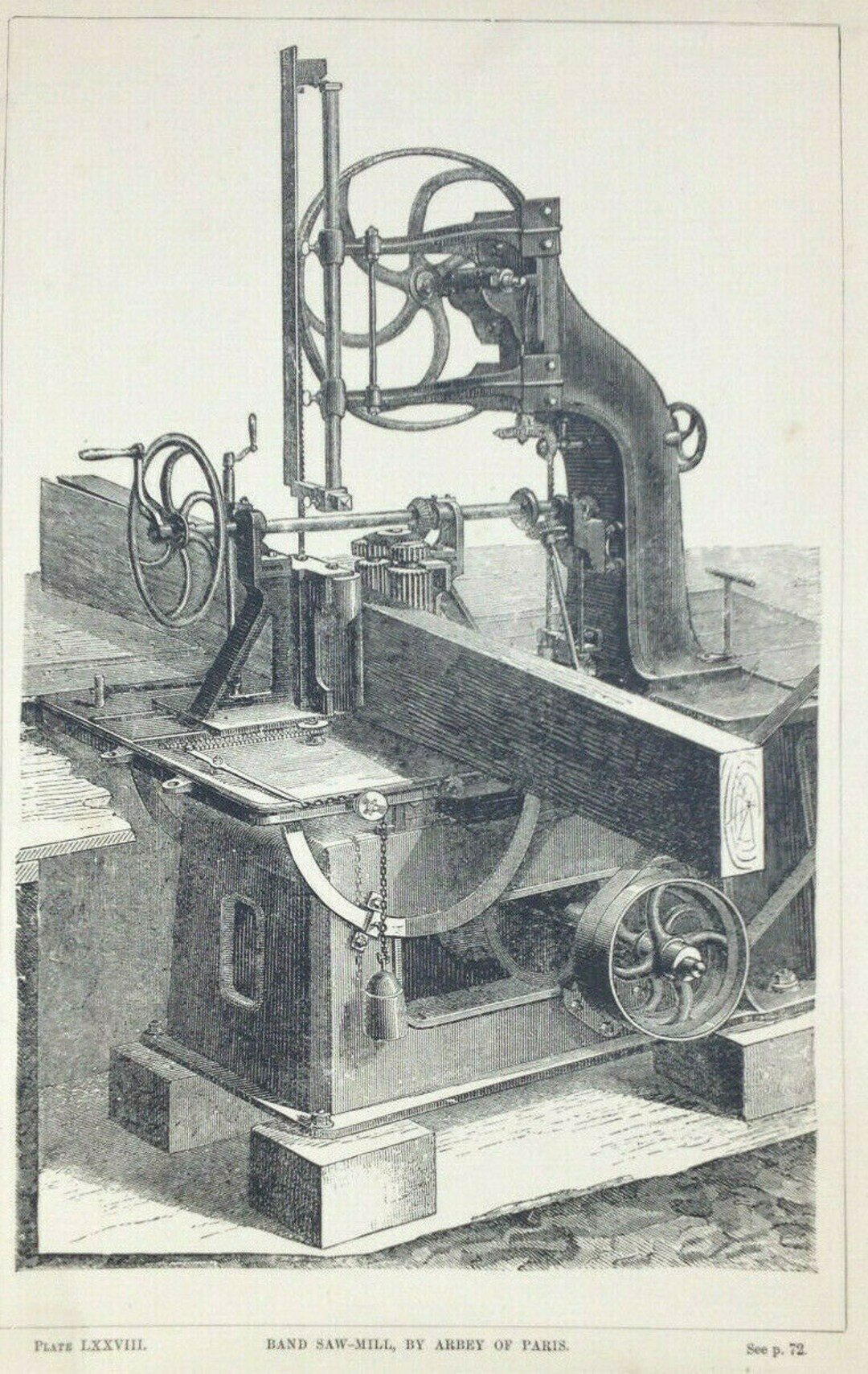 Antique Print Industrial 1880 Victorian Machines Inventions Band Saw ...