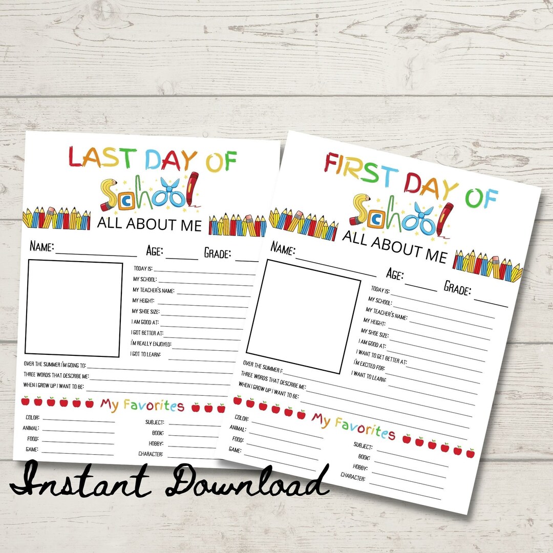 Back to School Questionnaire, Back to School Printable, First Day of ...