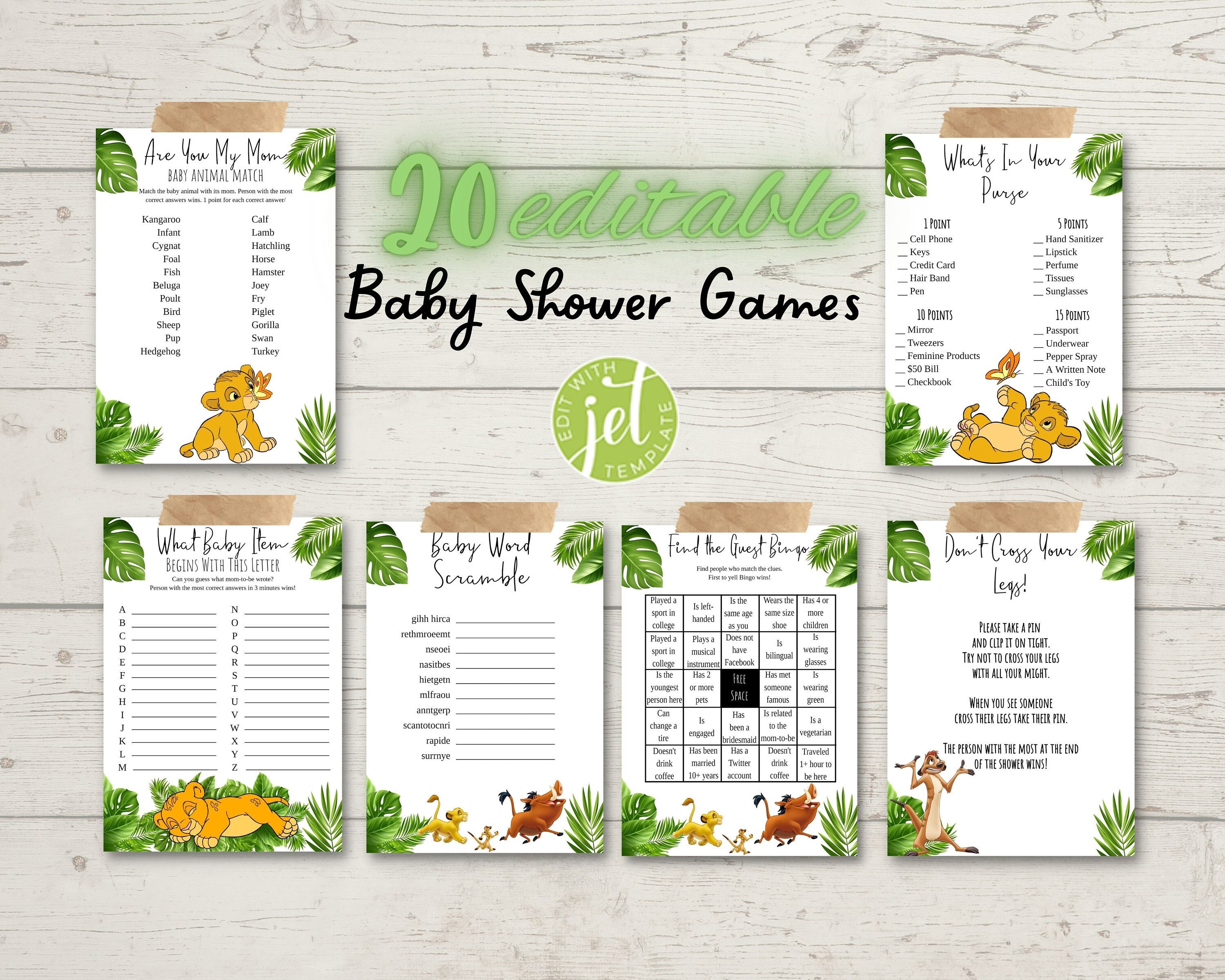 Lion King Baby Shower Games