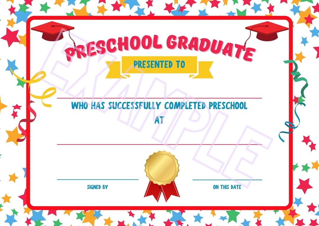 Preschool Graduate Certificate - Etsy