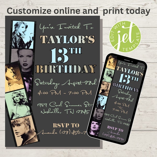 Taylorswift Birthday Invitation - Etsy
