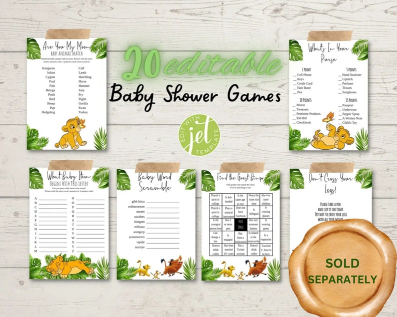 Lion King Baby Shower Banner | Printable Decoration (PDF & JPEG) - Etsy
