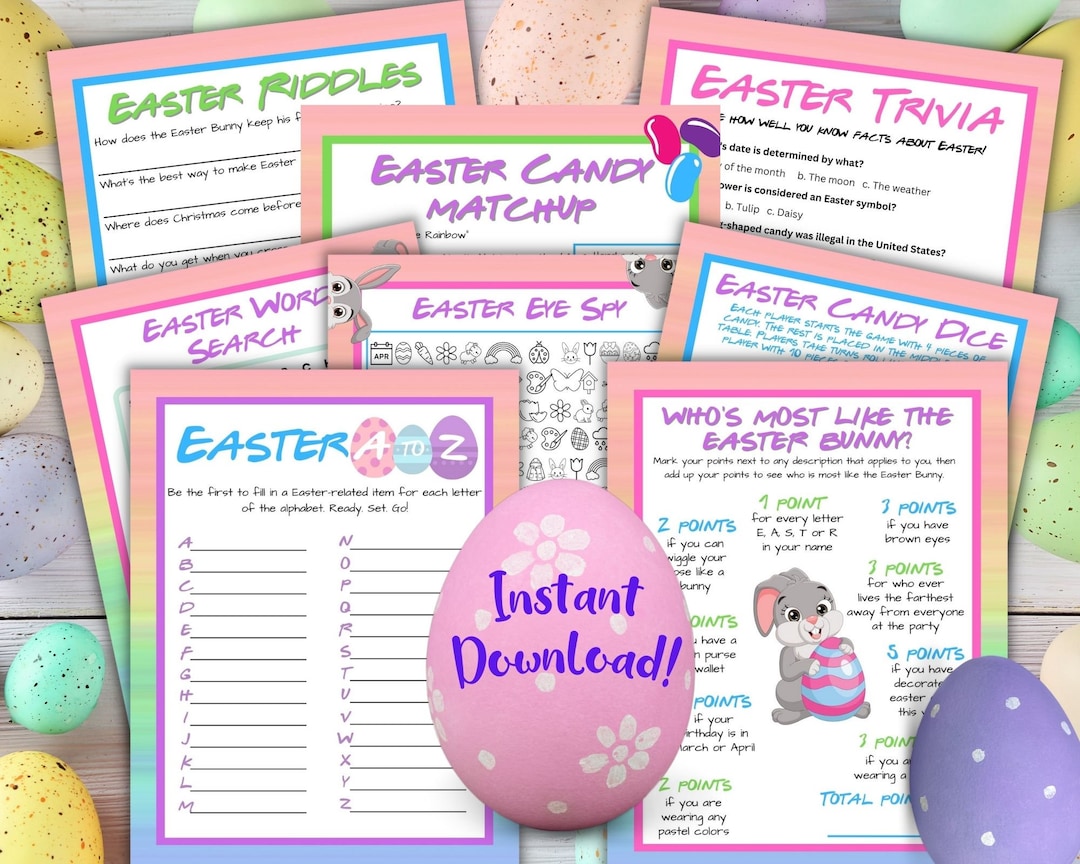 Easter Games Printable | Easter Party Games | Easter School Games - Etsy