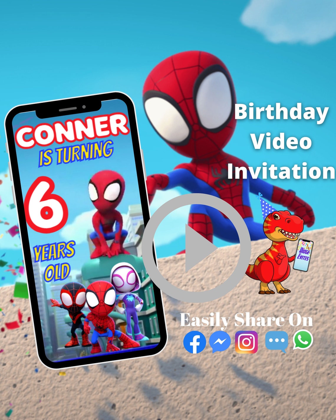Spidey and His Amazing Friends Invitation Spidey Birthday - Etsy