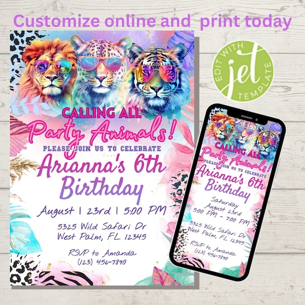 Animal Print Invites - Etsy