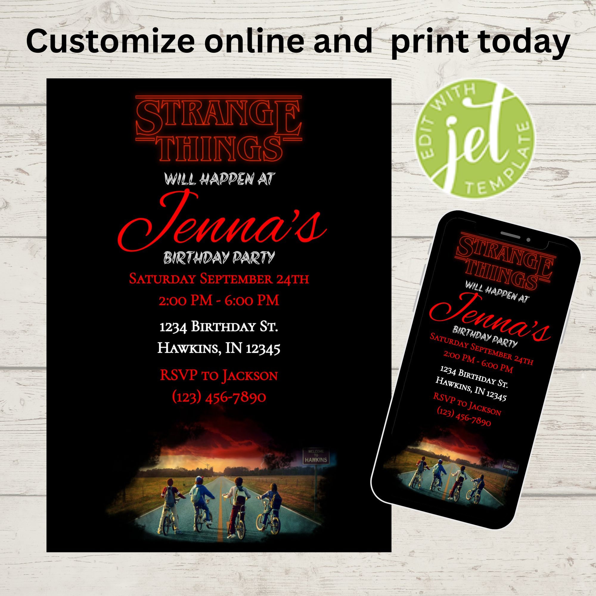 Stranger Things Invitation Birthday Invite Digital - Etsy