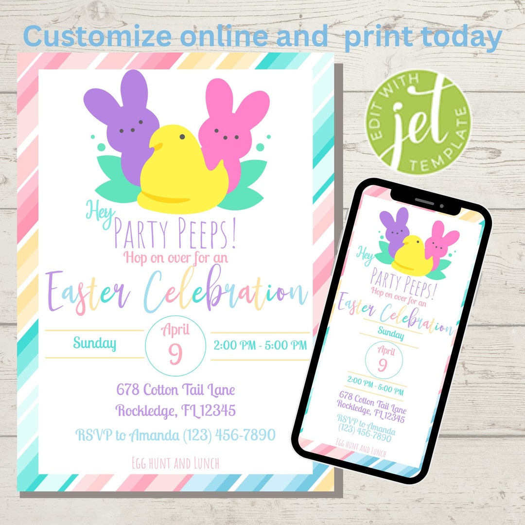 Editable Easter Invitation | Fun Easter Invitation | Easter Celebration ...