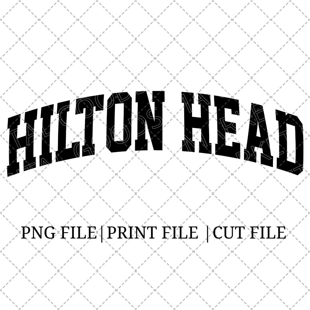 Hilton Head PNG Digital Download - Trendy Beach SVG - East Coast Cricut ...