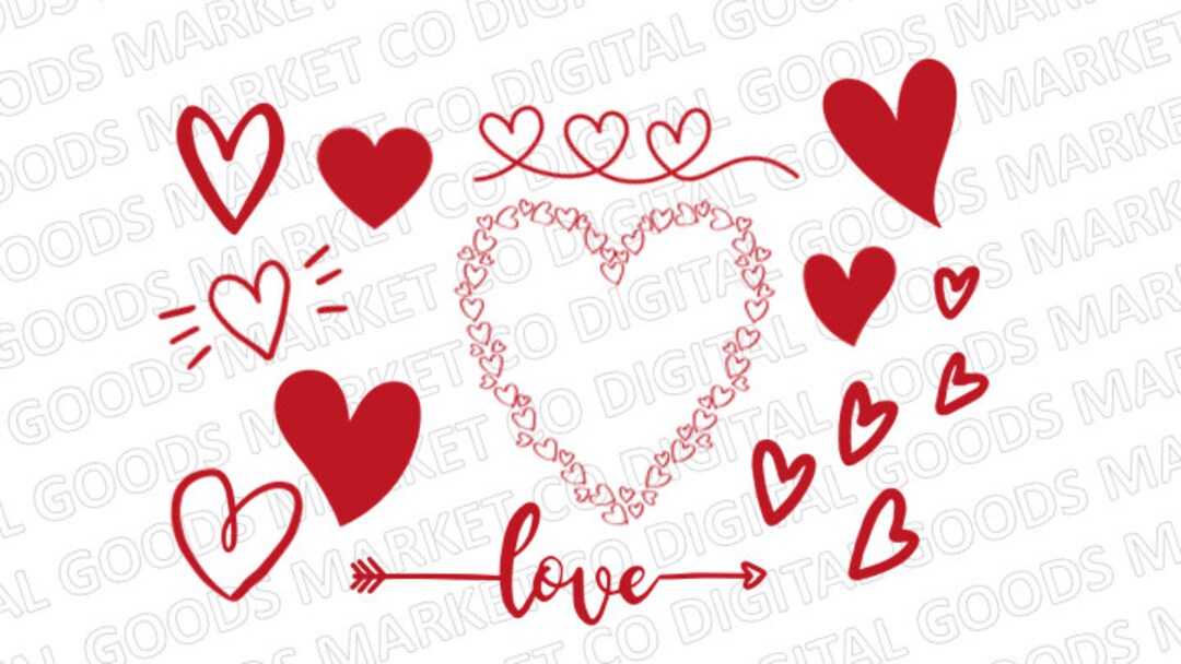 Valentines SVG Files - Heart Digital Download PNG - Love Cricut File - Etsy