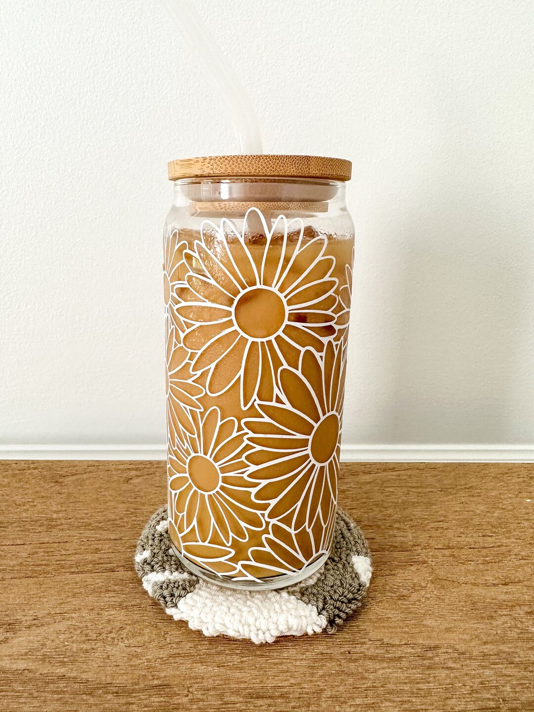 Daisy Glass Cup, Daisy Glass, Daisy Glass Tumbler, Daisy Glass Can ...