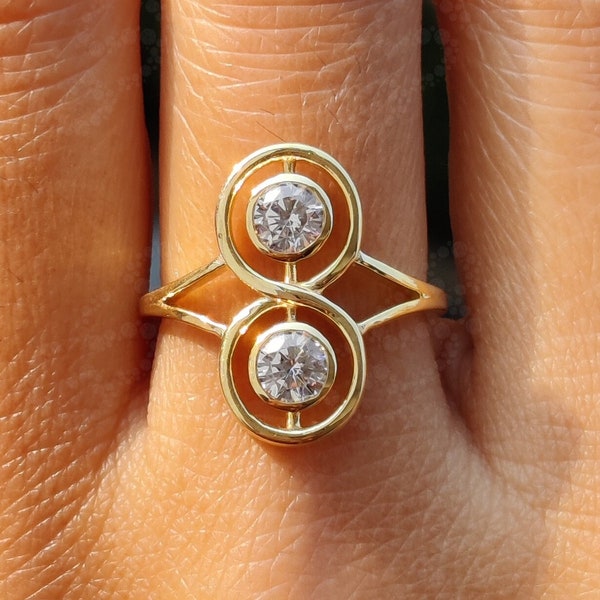 Two Stone Ring - Etsy