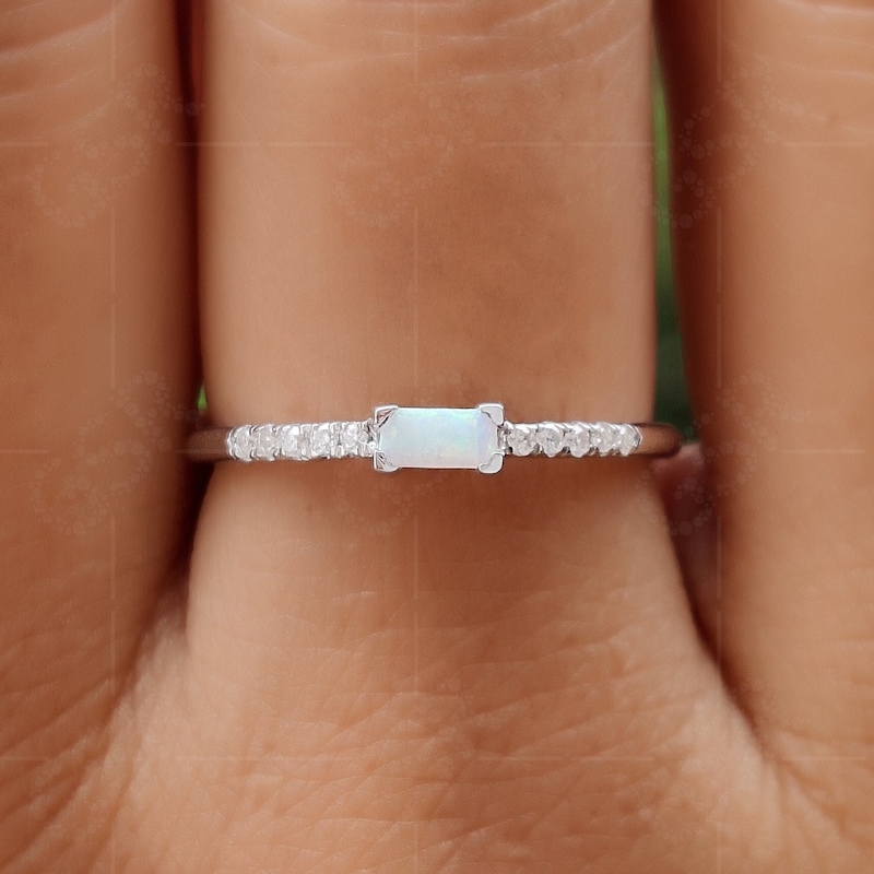Rectangle Opal Ring - Etsy