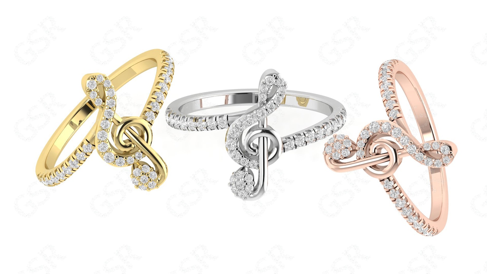 Musical Note Ring / 14K Gold Music Symbol Ring / Moissanite - Etsy