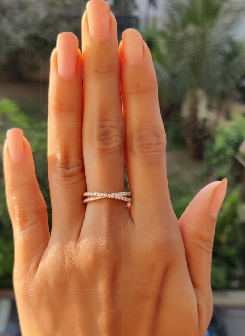 14K Gold X Ring / Criss Cross Ring / Wedding Ring / Minimal - Etsy