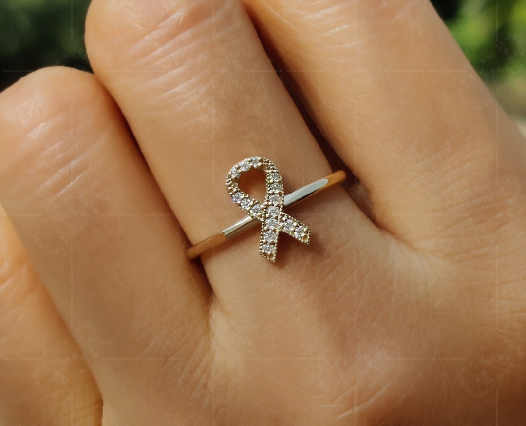 Survivor Cancer Ribbon Ring / Breast Cancer Awareness Ribbon Ring ...