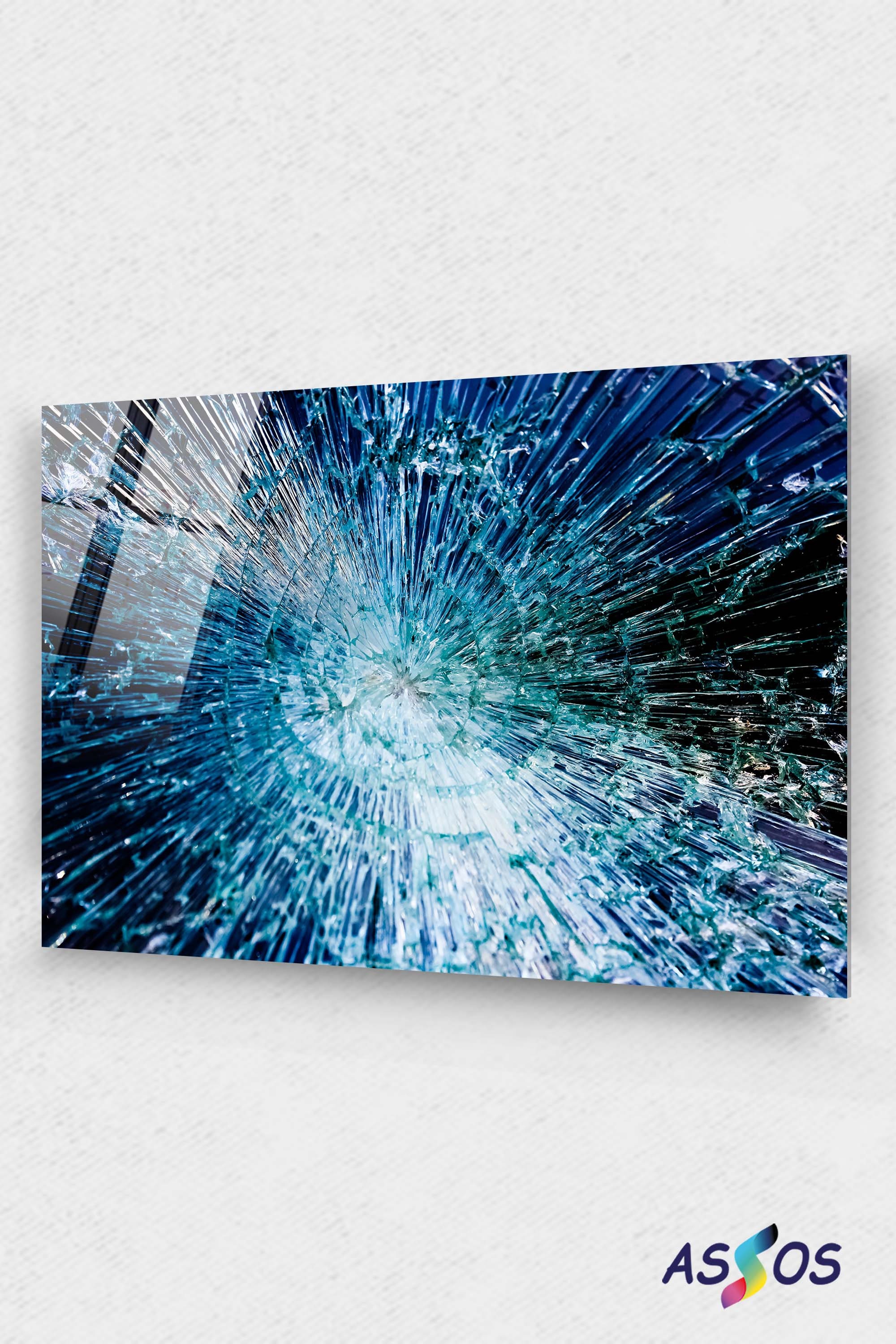 Broken Glass Look Abstract Art Tempered Glass Art Wall Cracked - Etsy Hong Kong