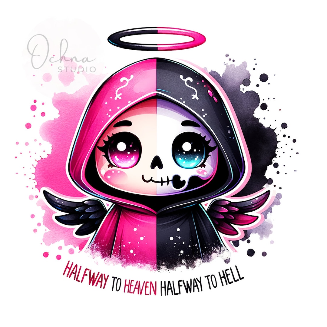 Halfway to Heaven Halfway to Hell PNG, Grim Reaper Clipart, Snarky ...