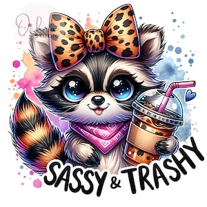 Sassy and Trashy PNG, Funny Raccoon and Opossum Clipart, Raccoon ...