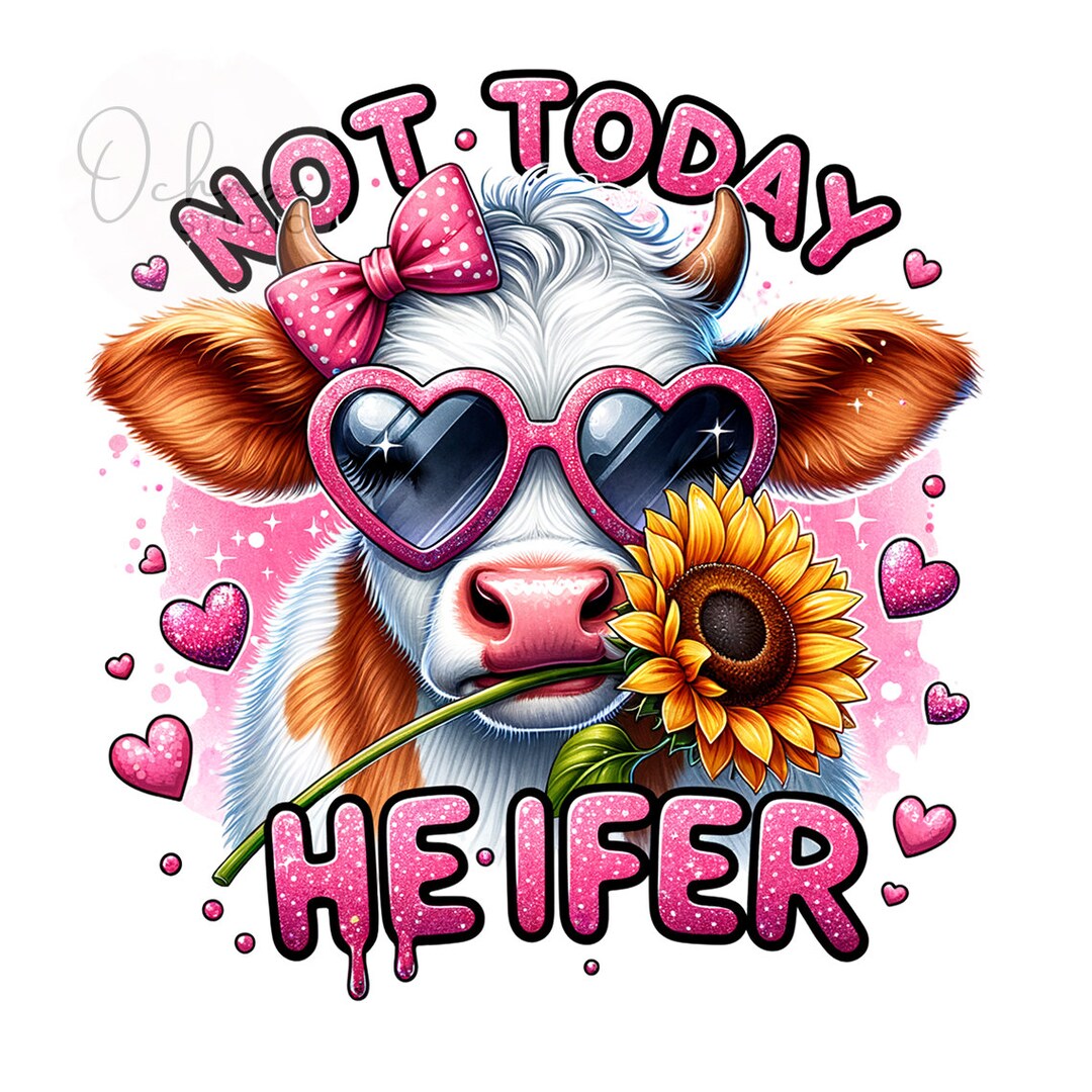 Not Today Heifer Highland Cow PNG, Snarky Heifer Cow Clipart, Moody ...