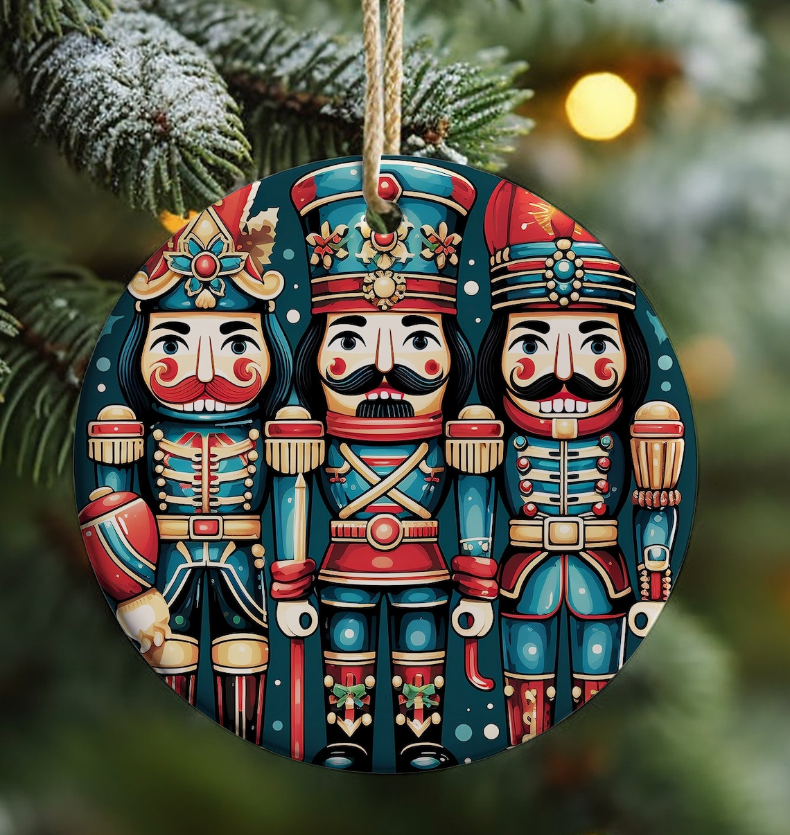 Christmas Nutcrackers Ornament Sublimation, 3D Nutcrackers Ornament, Christmas Round Ornament ...