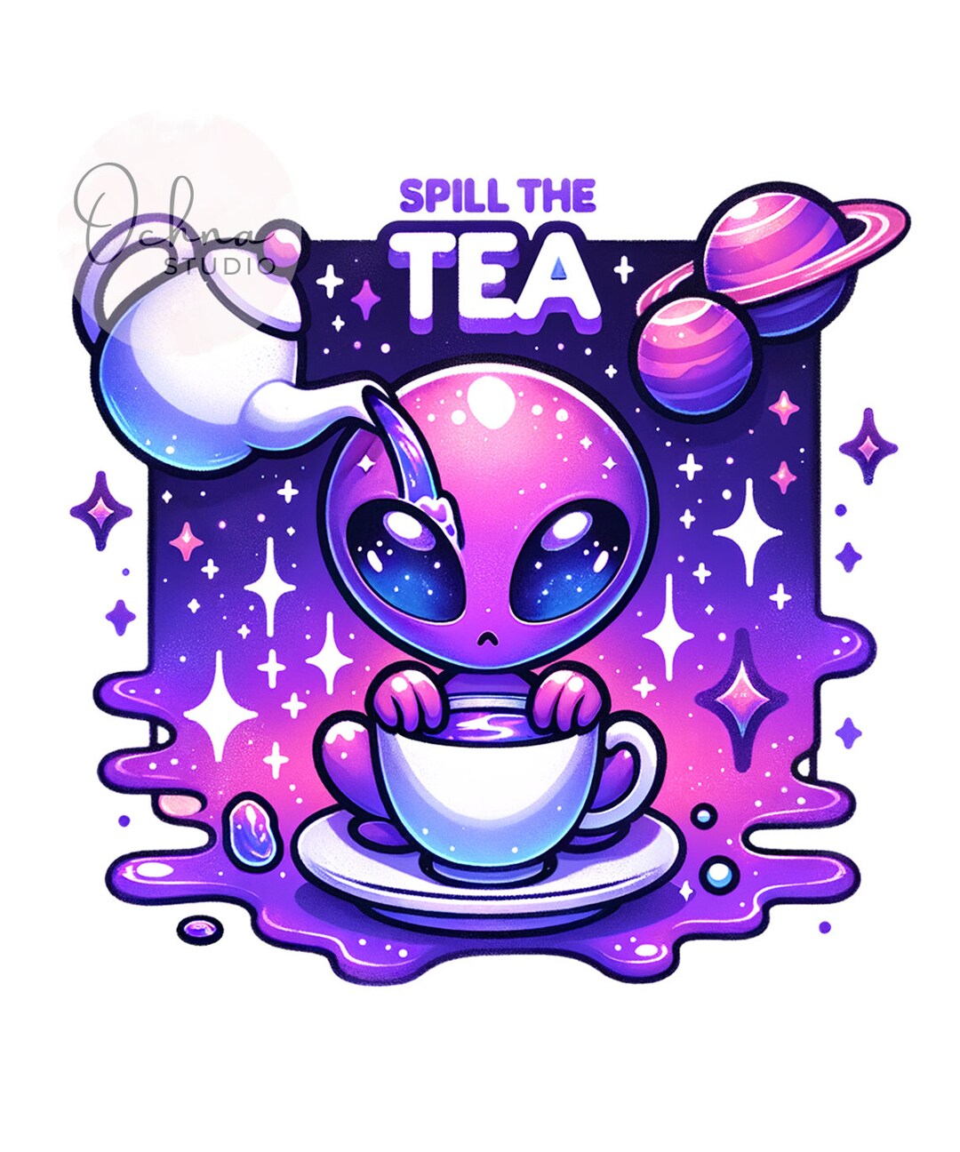 Spill the Tea PNG, Funny Grim Reaper Clipart, Alien Tea Pot Png, Tea ...