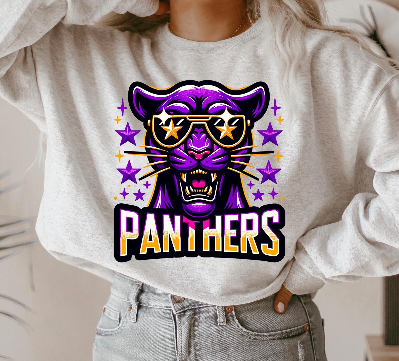 Panthers PNG, Sport Png, Game Day Png, Gold Purple Panther, Football ...