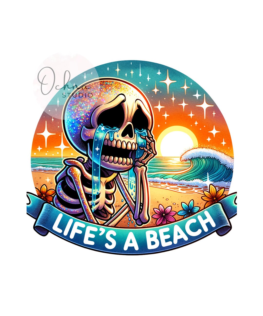 Life's a Beach Skeleton PNG, Sad Summer Skeleton , Sarcastic Skeleton ...