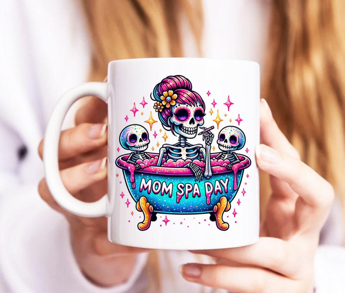 Moms Spa Day Png, Mom Life PNG, Skeleton Mom Clipart, Skeleton Mum ...