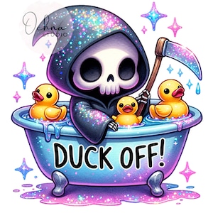 Duck off PNG, Grim Reaper Png, I Don't Give a Duck PNG, Snarky Skeleton ...