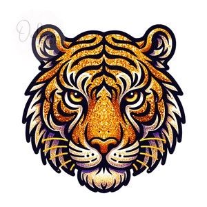 Tiger PNG, Sparkly Tiger, Tiger Face, Gold Tiger Png, Mascot Png ...