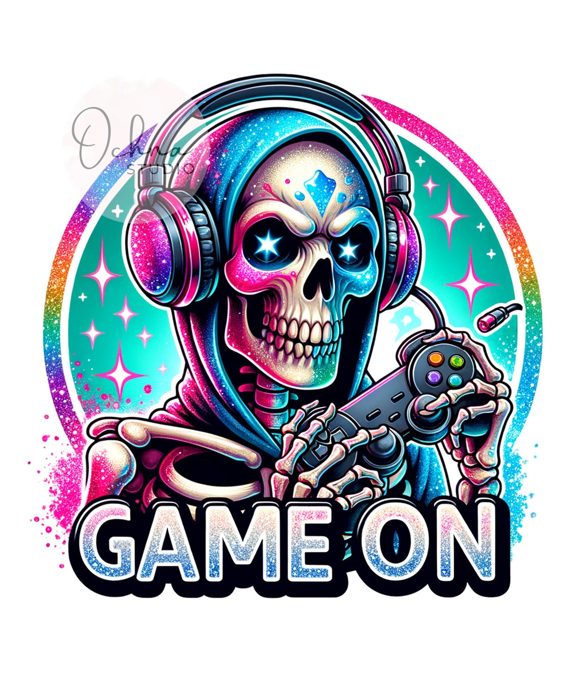 Game on PNG, Skeleton Gamer Clipart, Snarky Skeleton Clipart, Gaming ...