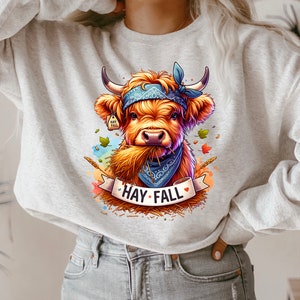 Hey Fall PNG, Halloween Highland Cow Clipart, Sassy Heifer Cow ...