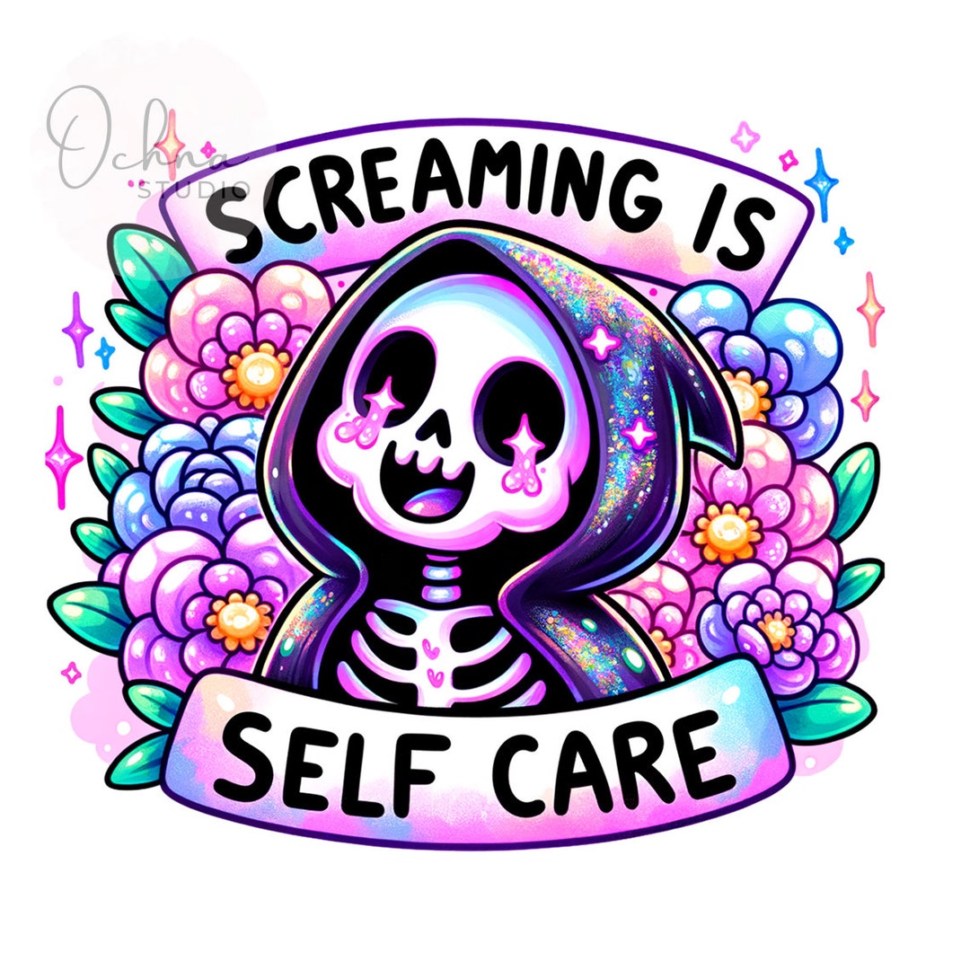 Screaming is Self Care PNG, Grim Reaper Crying, Snarky Grim Reaper ...