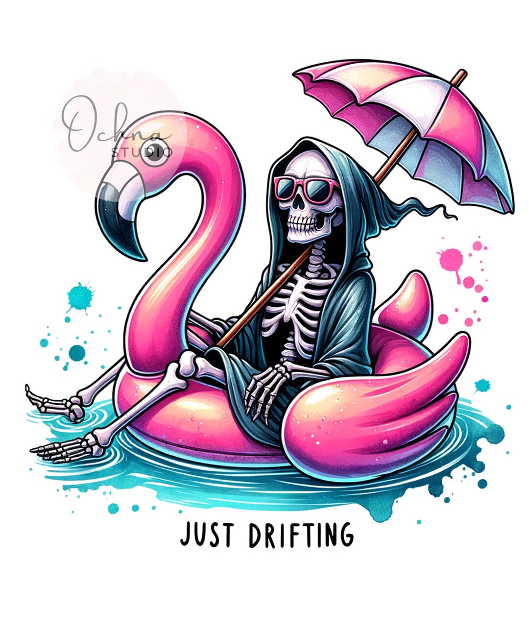 Just Drifting PNG, Summer Alien Clipart, Flamingo Float Png, Sarcastic ...