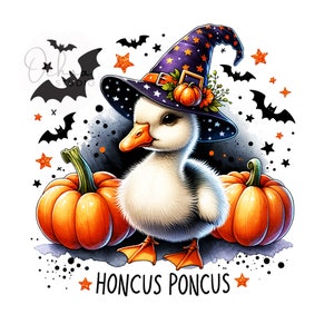 Halloween Goose PNG, Honcus Poncus Clipart, Witch Goose Sublimation PNG ...