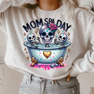 Moms Spa Day Png, Mom Life PNG, Skeleton Mom Clipart, Skeleton Mum ...