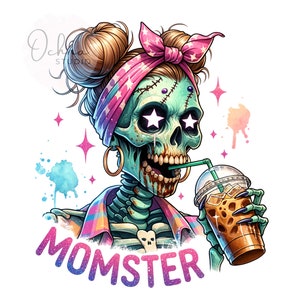Momster PNG, Mombie Png, Funny Mom PNG, Zombie Mom Halloween Clipart ...