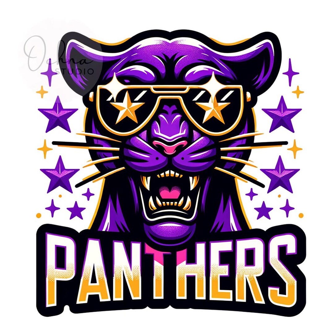 Panthers PNG, Sport Png, Game Day Png, Gold Purple Panther, Football ...