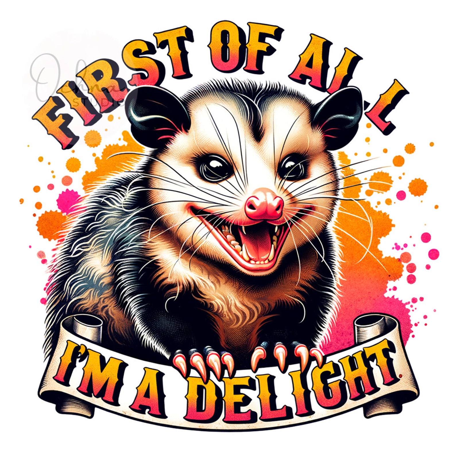 First of All I'm A Delight Sarcastic, Possum Png, Opossum, Angry Possum ...