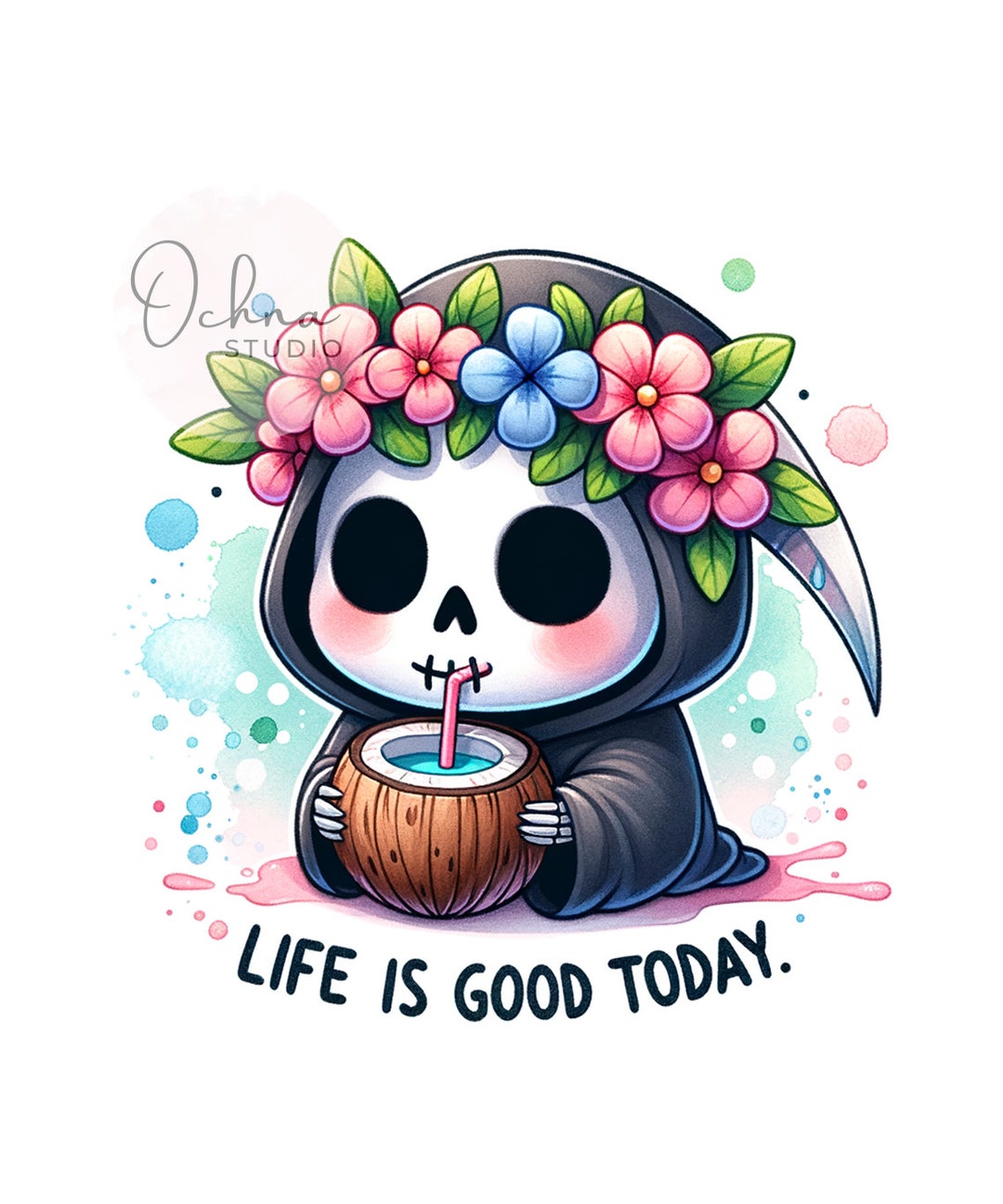 Life is Good Today PNG, Sarcastic PNG, Grim Reaper Png, Snarky Skeleton ...
