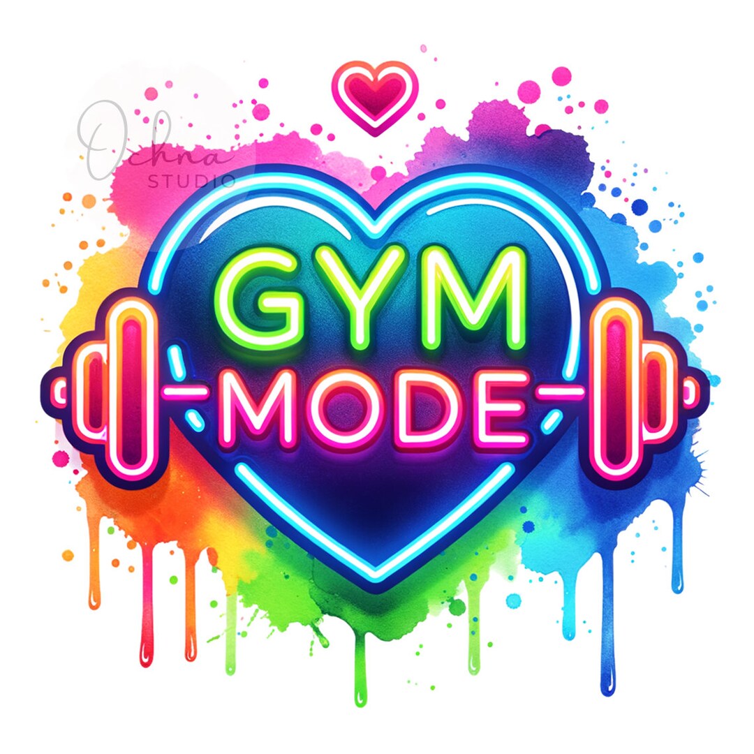 Gym Mode PNG, Colorful Neon Png, Fitness Png, Gym Love Png, Gym Life ...