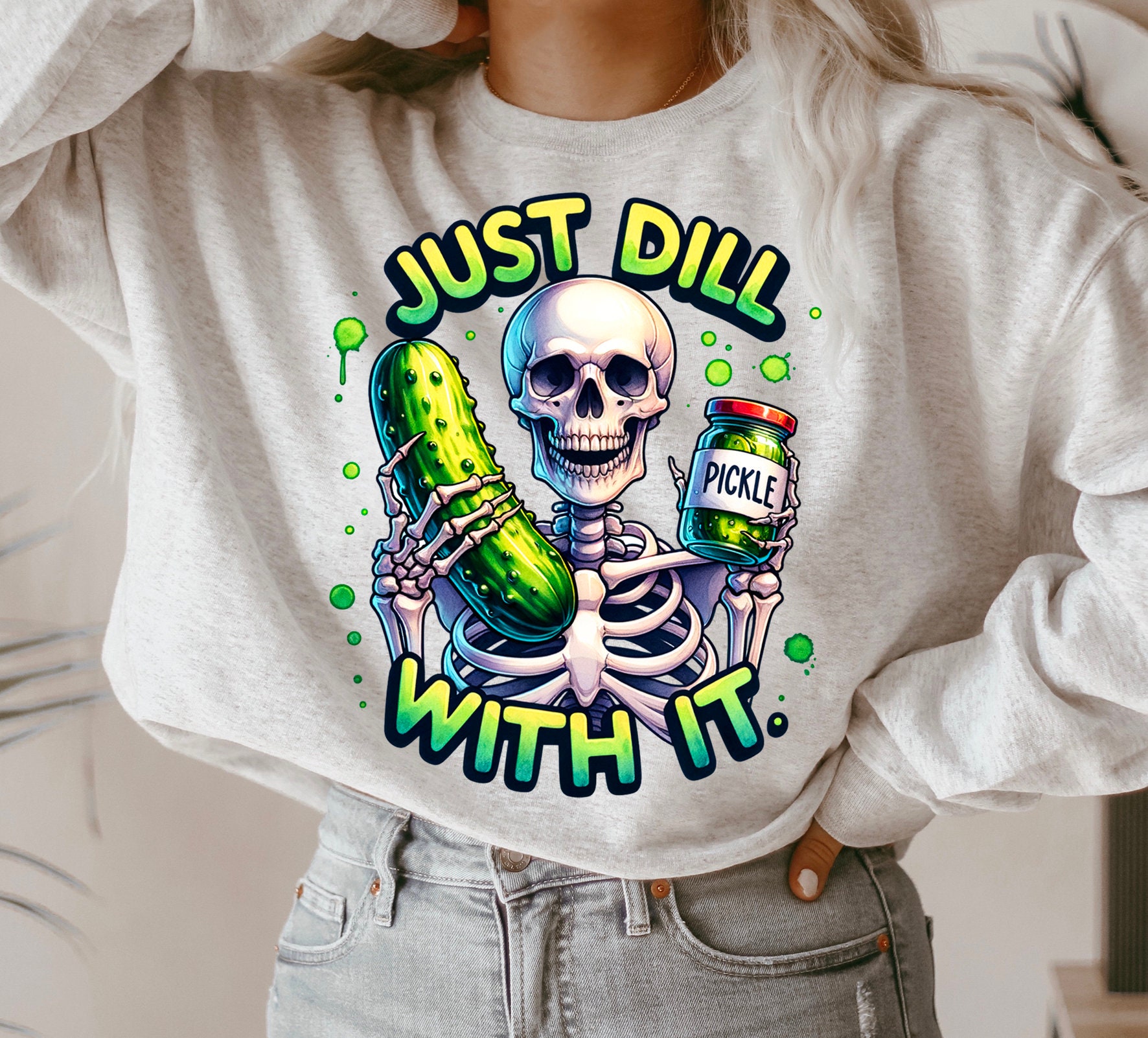 Dill With It PNG, Skeleton Pickle PNG, Dill Pickle Clipart, Snarky ...