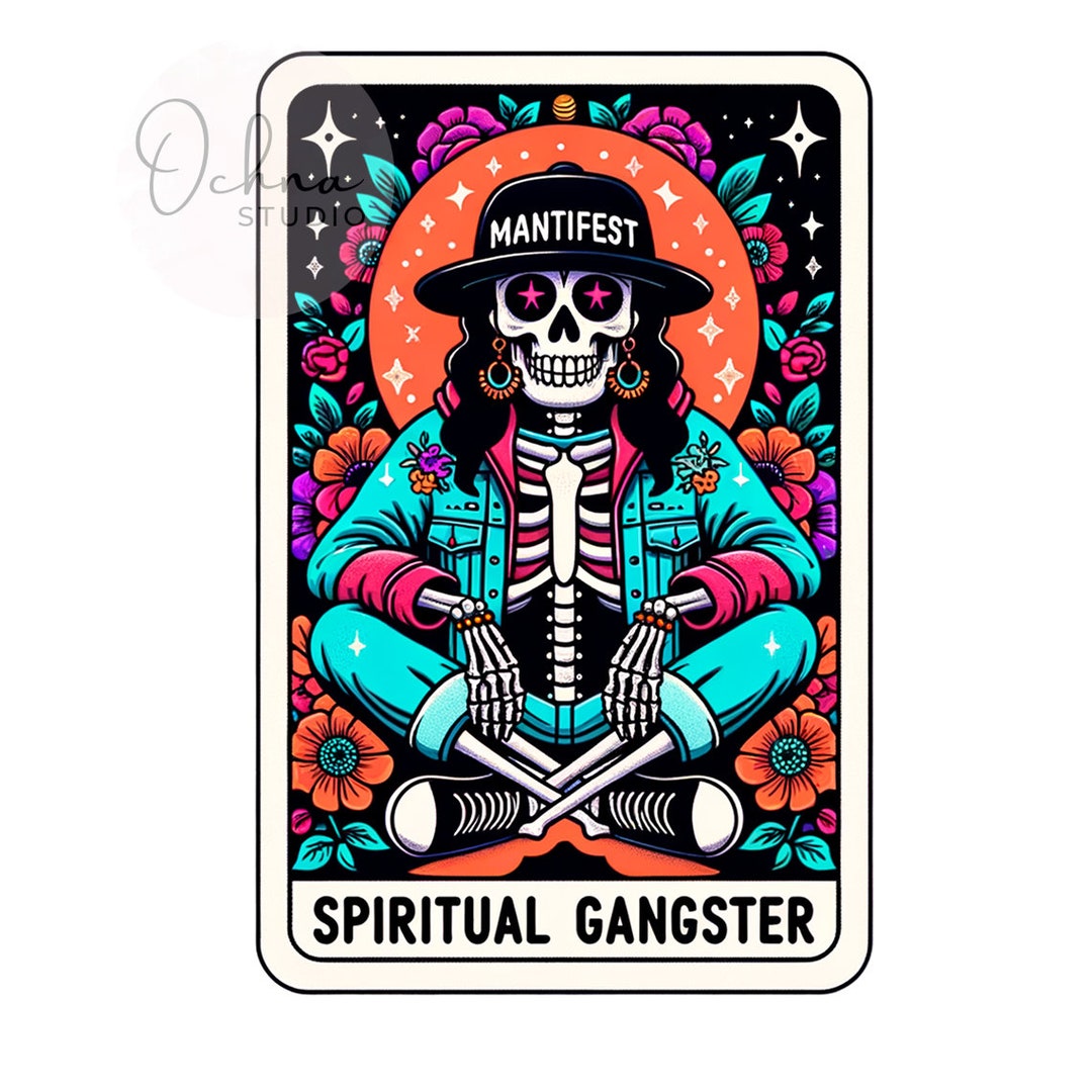 The Spiritual Gangster Funny Tarot Card PNG, Sarcastic Sweary Skeleton ...