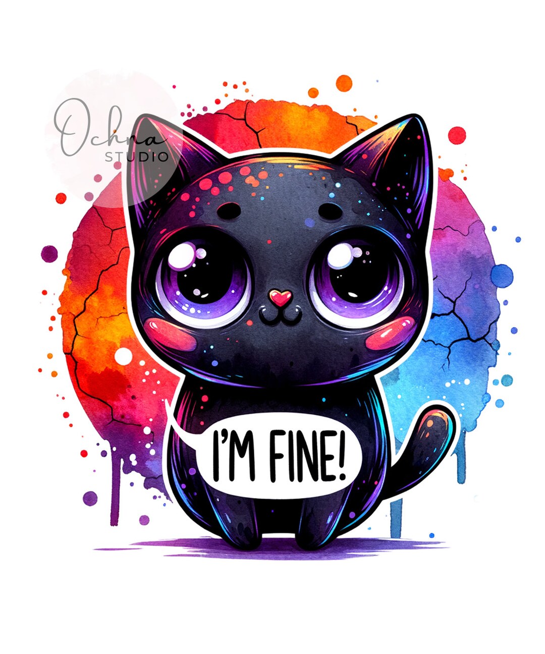 Im Fine Cat PNG, Whimsical Quirky Cat, Cat Kitten Clipart, Funny Cat ...
