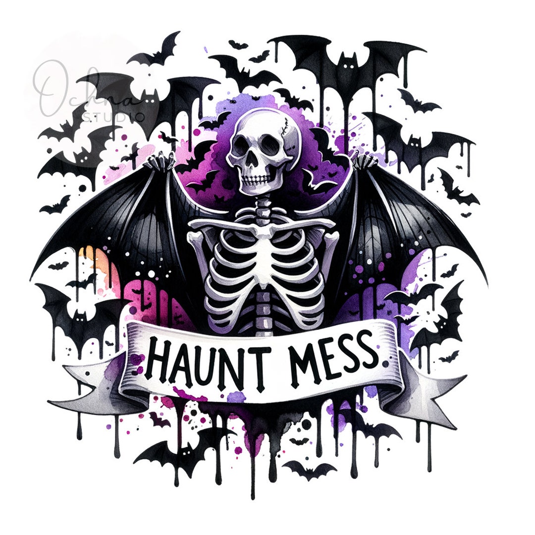 Haunt Mess PNG, Spooky Skeleton Clipart, Haunt Mess Clipart, Spooky ...