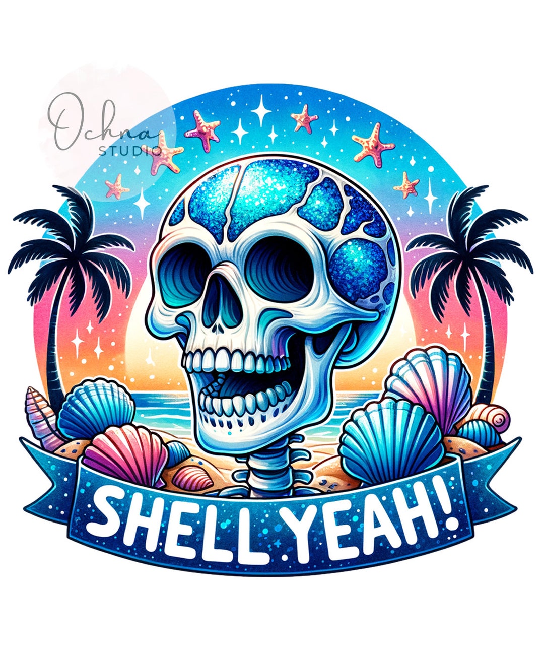 Shell Yeah Skeleton PNG, Summer Skeleton Clipart, Beach Skeleton ...